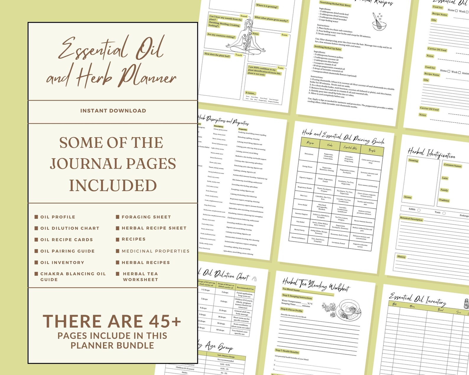 Essential & Herb Oil Planner, Essential Oil Journal, Essential Oil ...