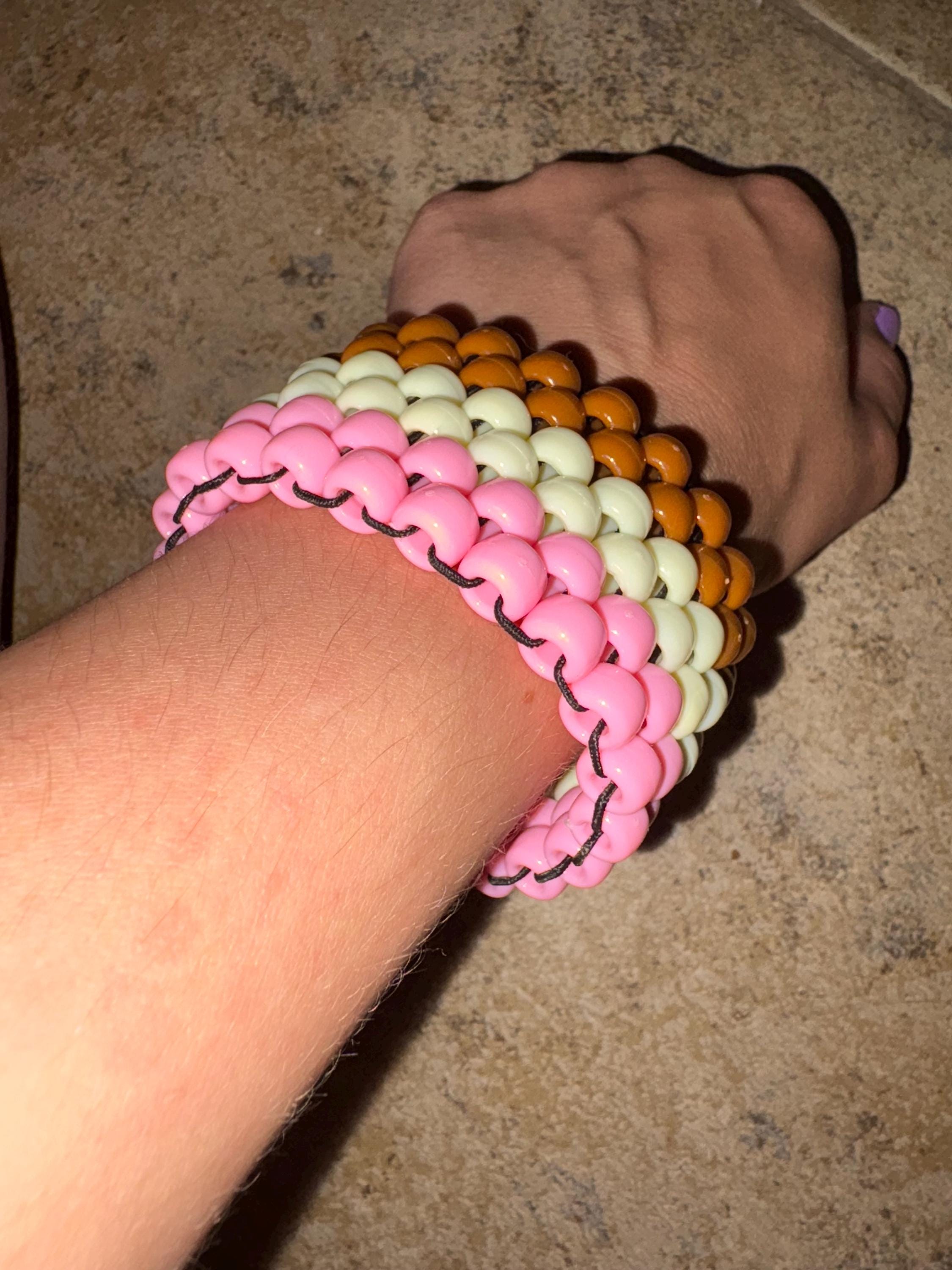 Neapolitan Kandi Cuff: Beaded Ice Cream Bracelet - Harajuku Decora - Etsy