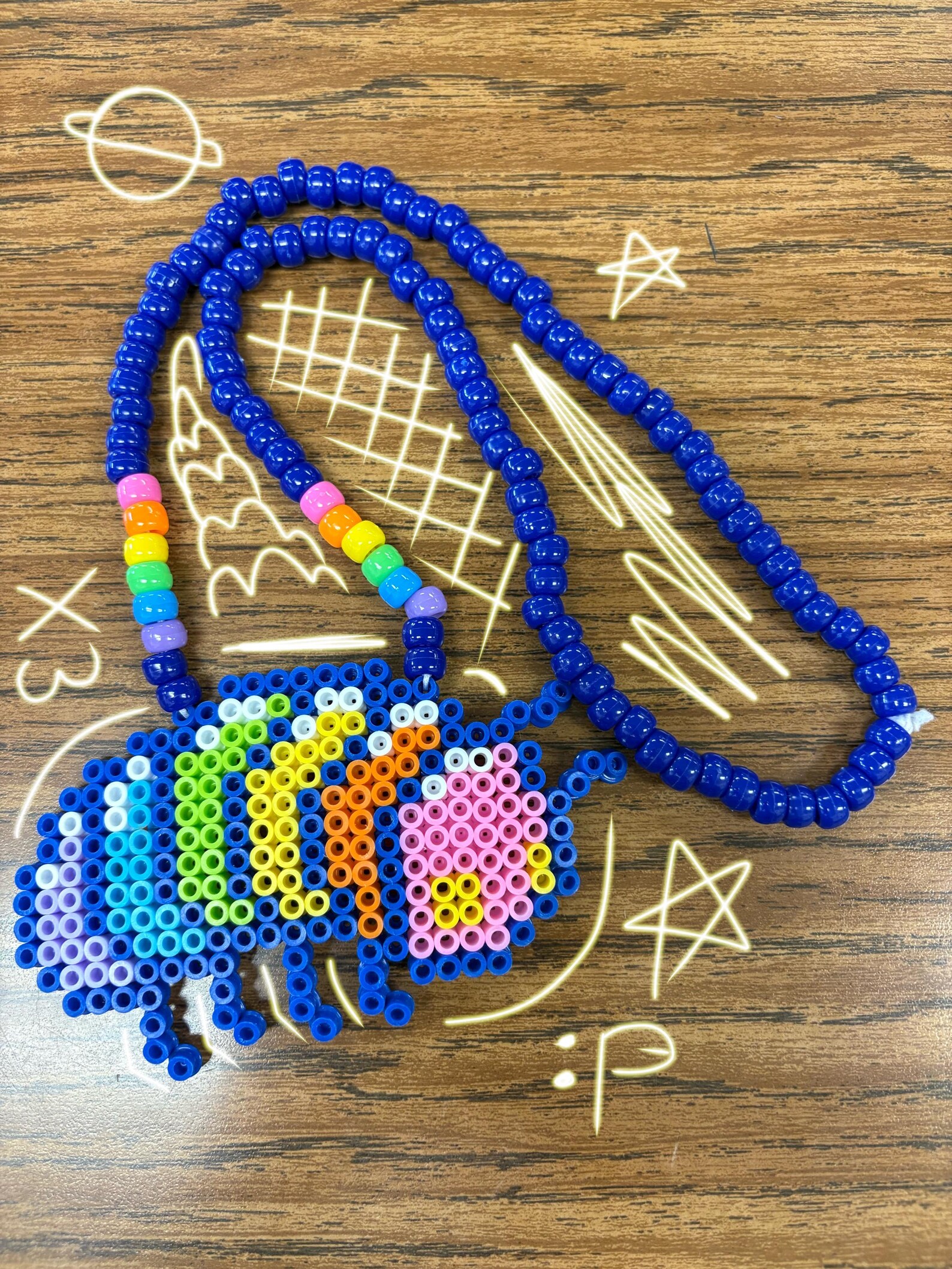 Pill Bug Perler Bead Kandi Necklace: Rave Gear, PLUR Accessories - Etsy