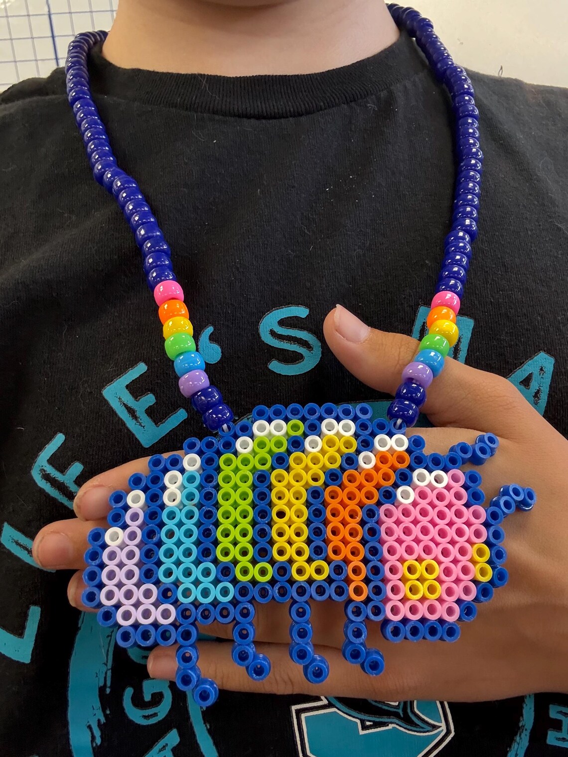 Pill Bug Perler Bead Kandi Necklace: Rave Gear, PLUR Accessories - Etsy