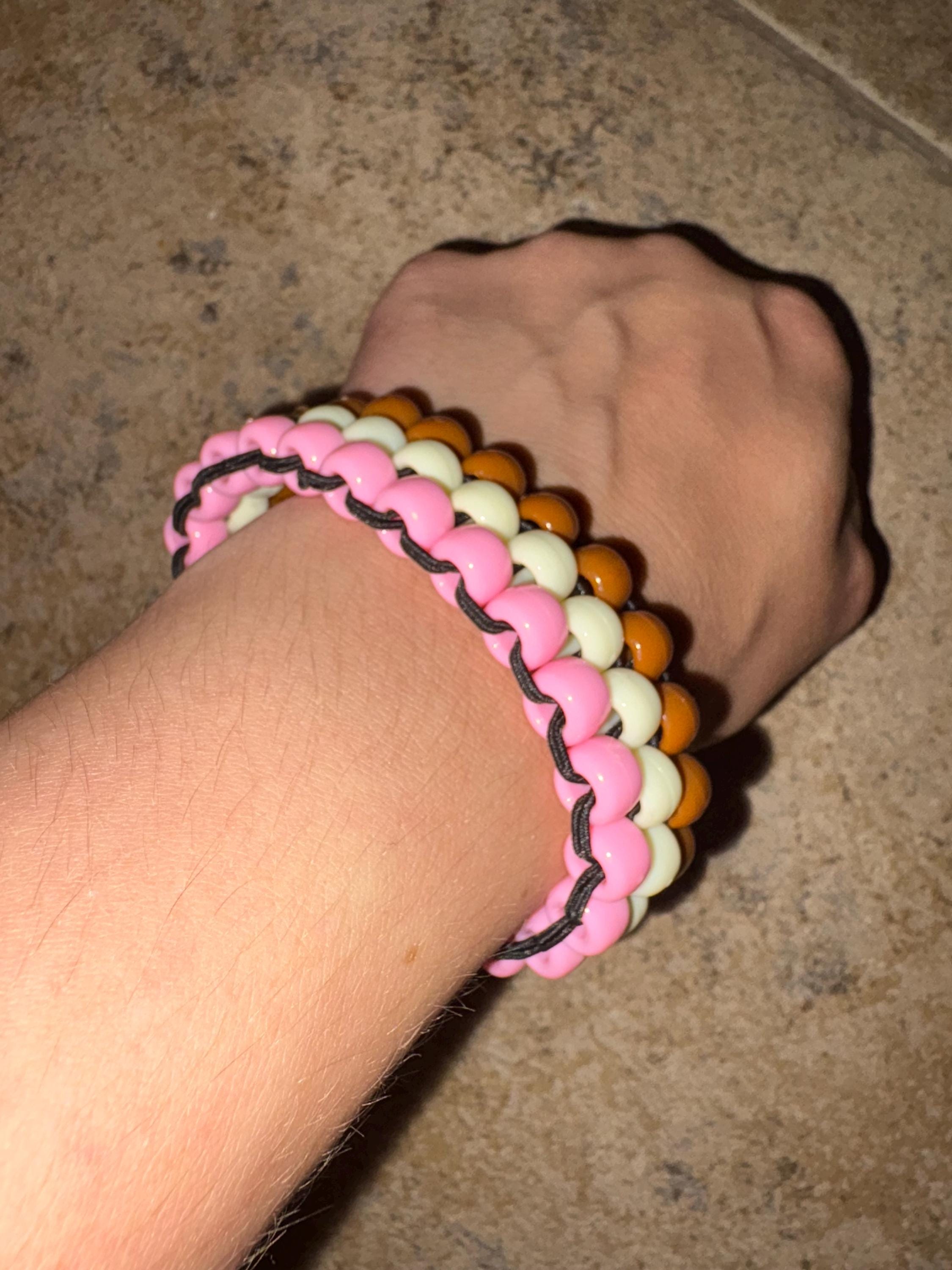 Neapolitan Kandi Cuff: Beaded Ice Cream Bracelet - Harajuku Decora - Etsy