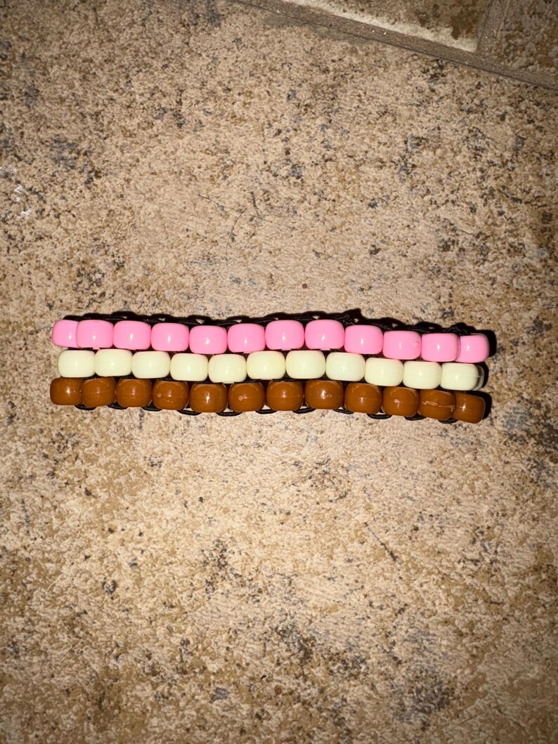 Neapolitan Kandi Cuff: Beaded Ice Cream Bracelet - Harajuku Decora - Etsy