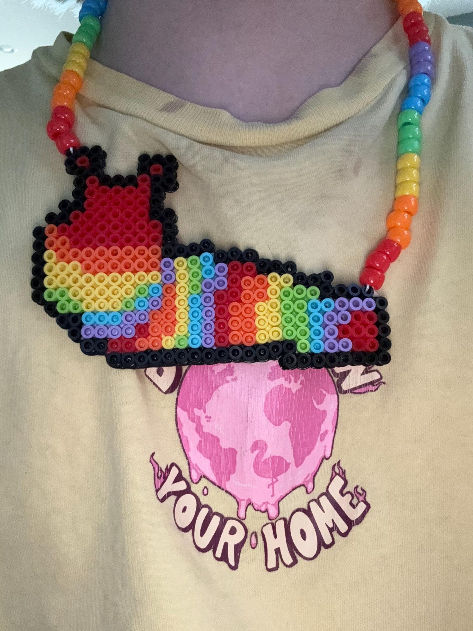 Slug Fidget Toy Perler Bead Kandi Necklace || Kandi Accessories, Scene ...