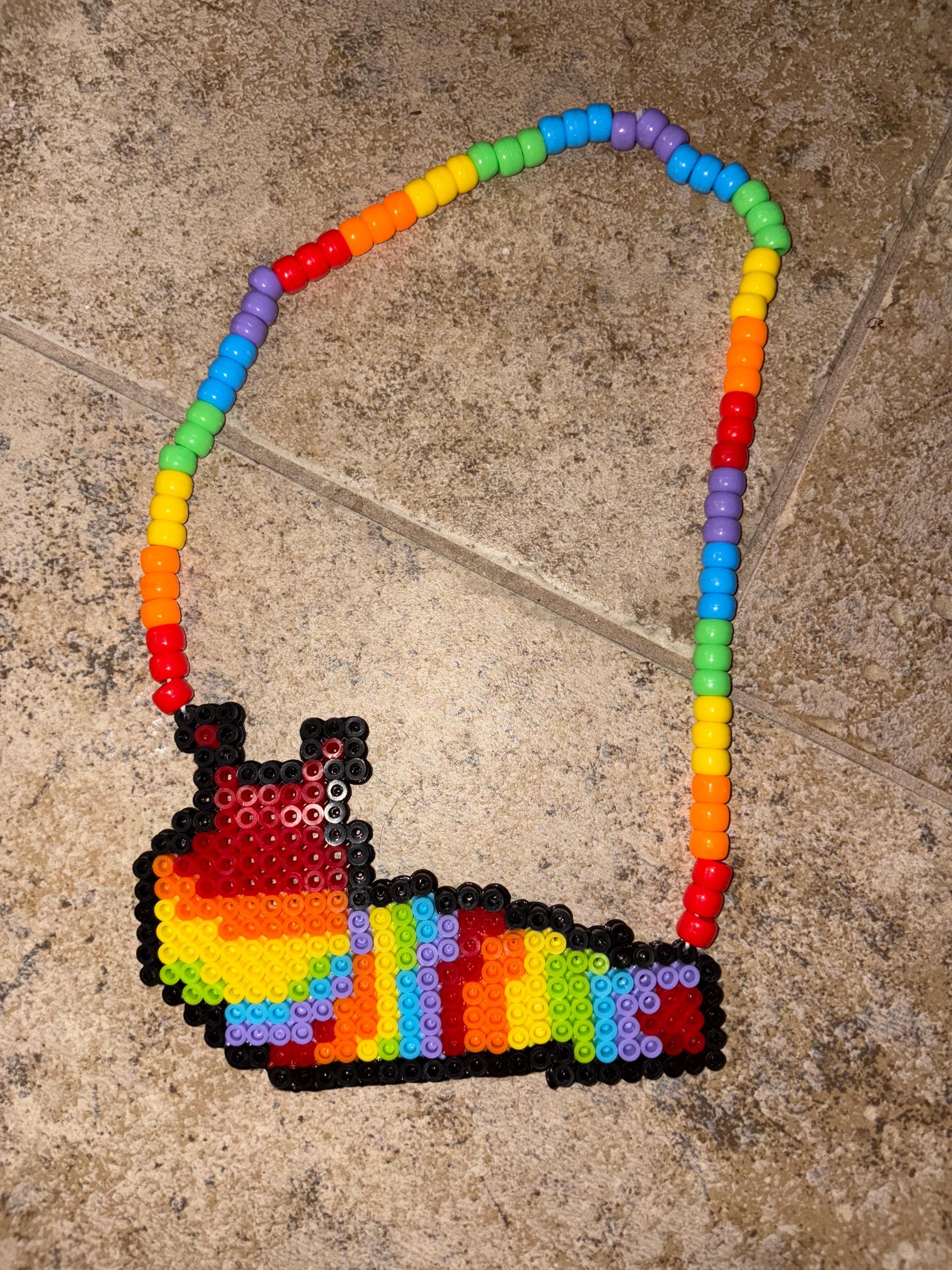 Slug Fidget Toy Perler Bead Kandi Necklace || Kandi Accessories, Scene ...
