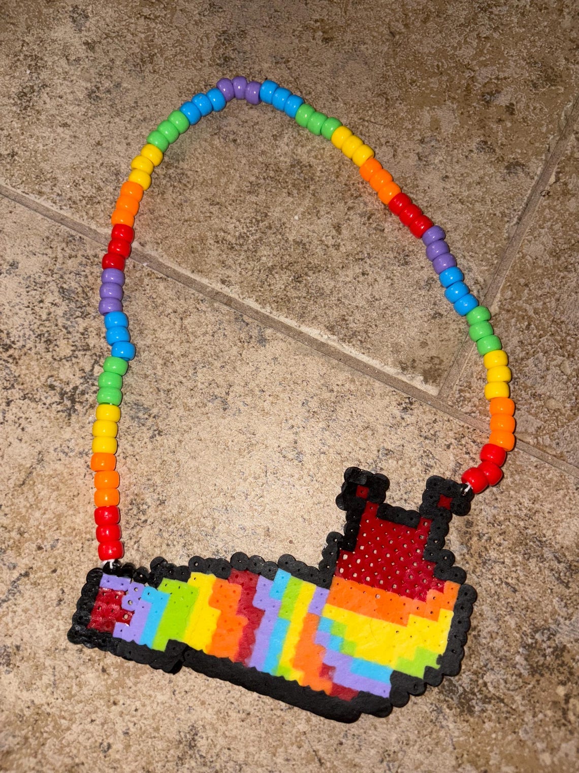 Slug Fidget Toy Perler Bead Kandi Necklace || Kandi Accessories, Scene ...