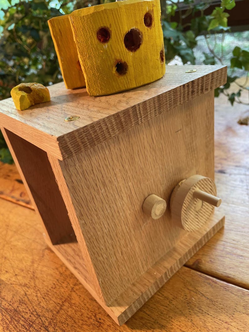 Mouse Automata, Mouse Figurine, Hand Carved, Comic Figurine, Gift, Folk ...