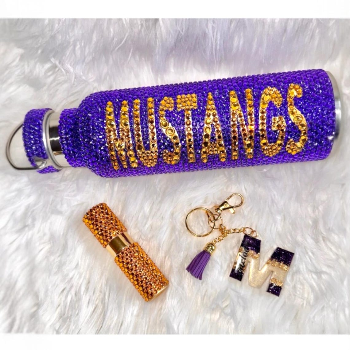 Personalized Rhinestone Tumbler Gift Set, Fragrance Atomizer, Initial ...