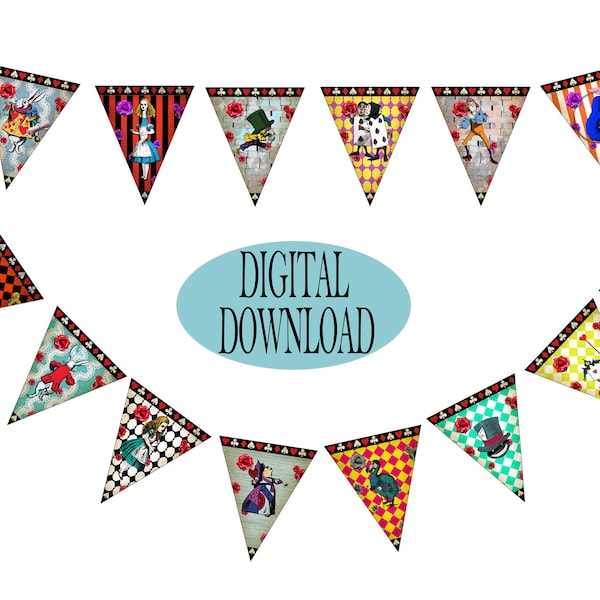 Wonderland Bunting - Etsy