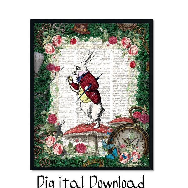 Alice in Wonderland Printable Clock - Etsy