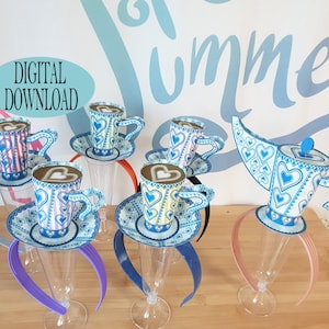 Alice in Wonderland Decoration, Set of 6, Mini Hat Template Including ...