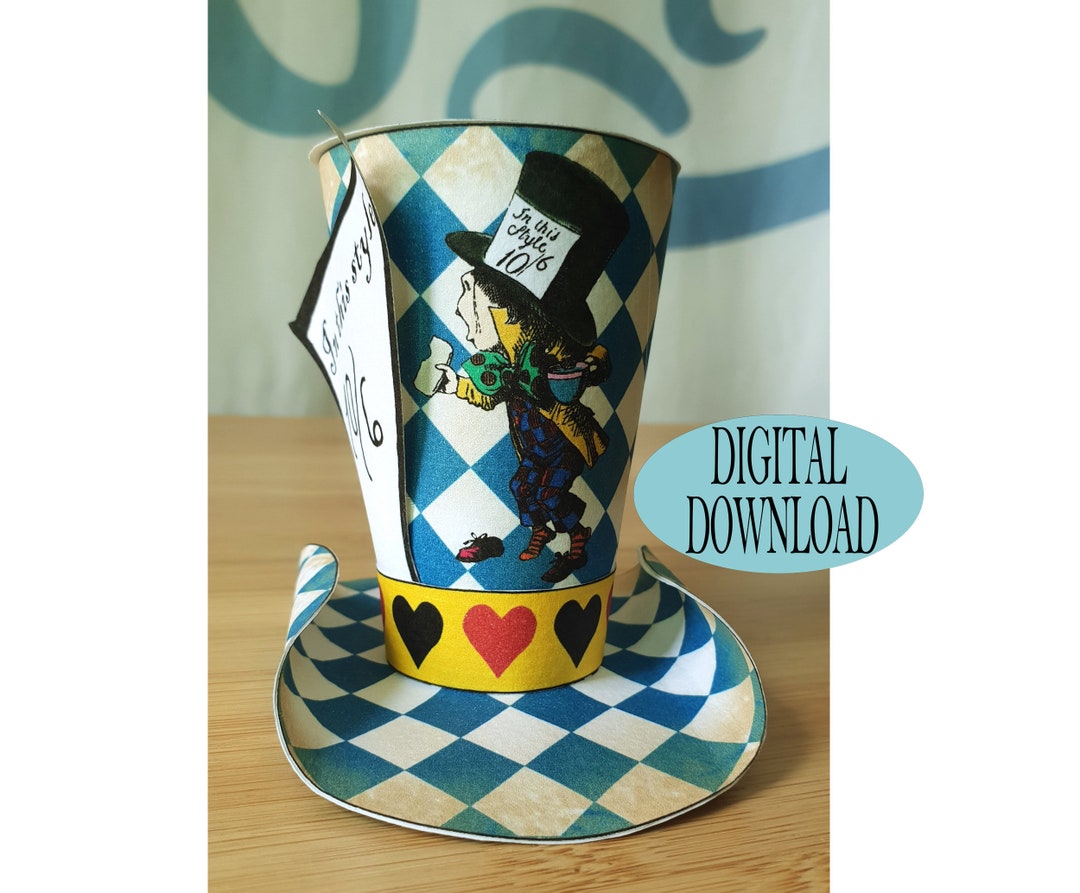 Mad Hatter Mini Top Hat Template: Alice in Wonderland Tea Party ...