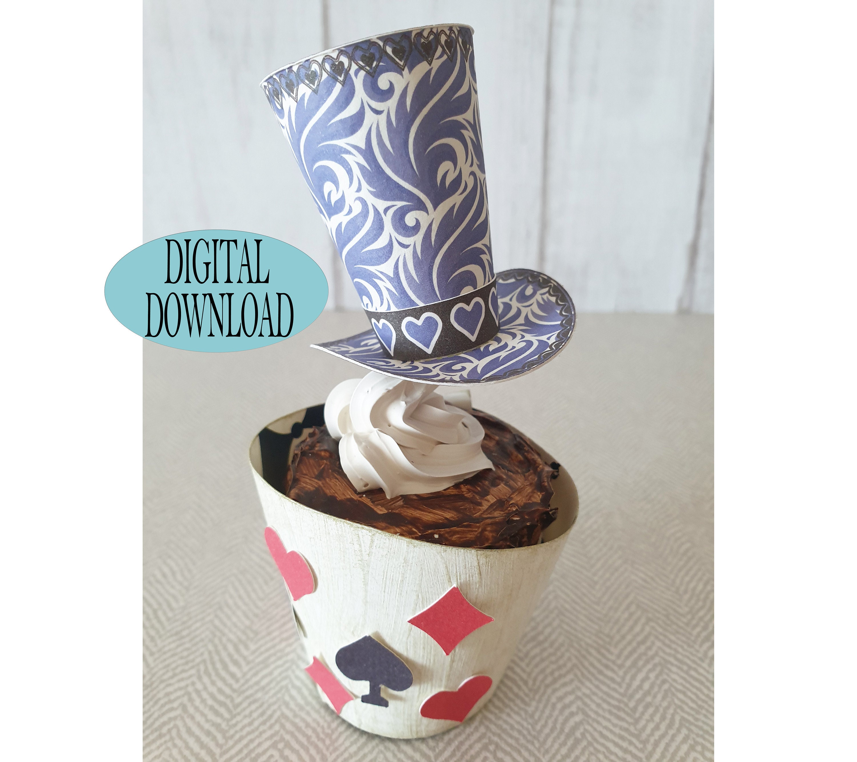 Paper & Party Supplies 20 Mad Hatter Hats Printable Mini Top Pattern ...