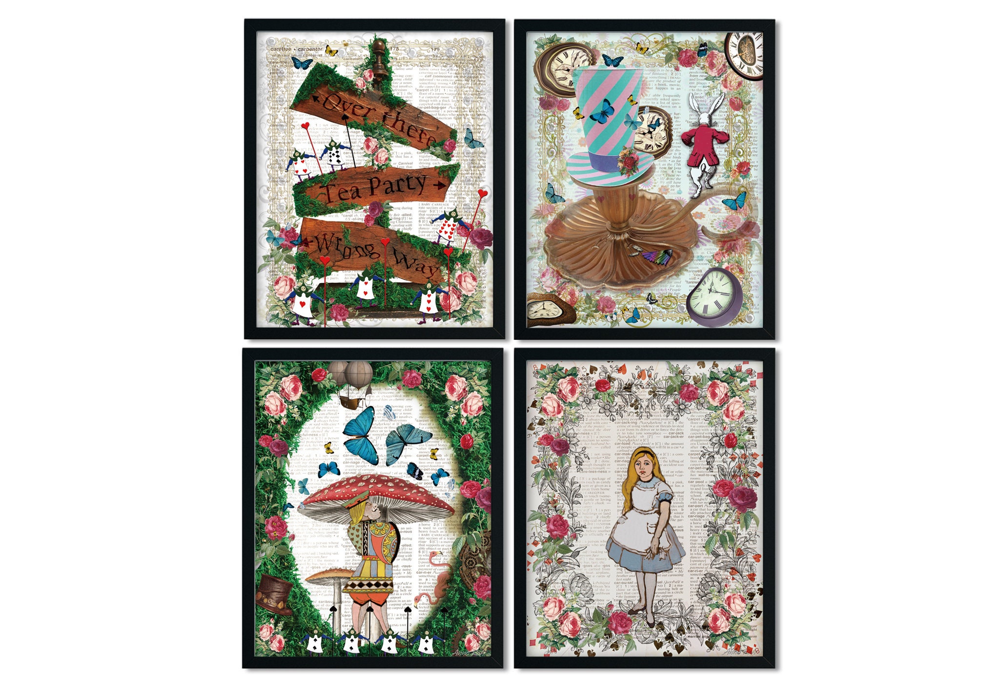 Alice in Wonderland Decorations 12 Book Poster Set Printable - Etsy