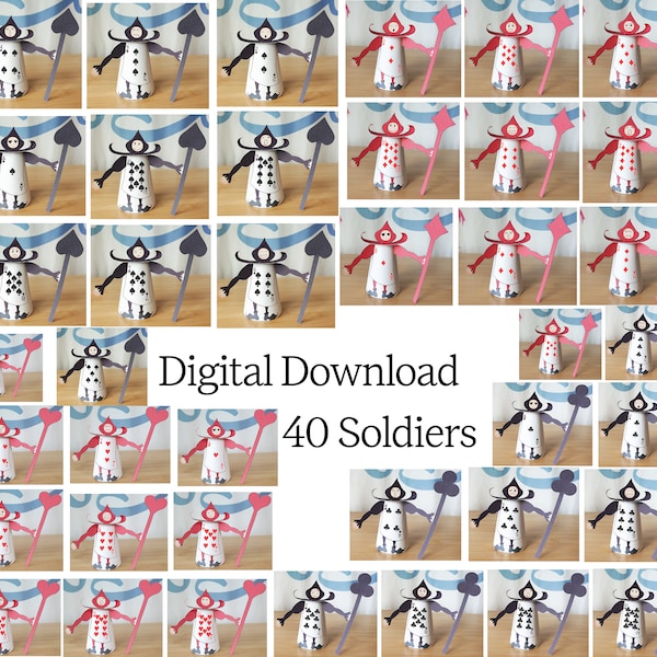 Alice in Wonderland Card Soldiers Template - Etsy