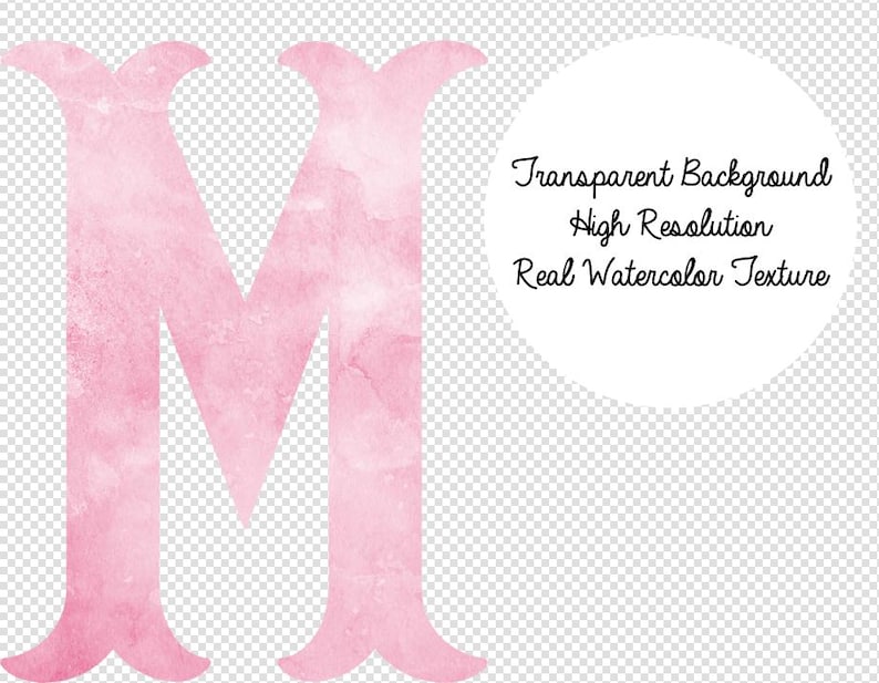 Pink Watercolor Alphabet Letters and Numbers (PNG) - Etsy