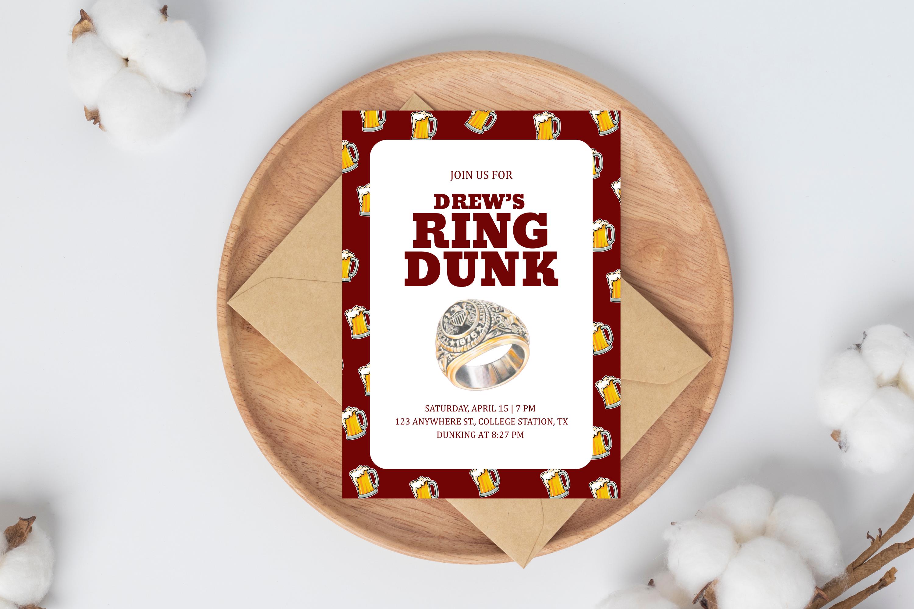 Texas A&M Ring Dunk Invitation Digital Download | Maroon Editable Aggie ...