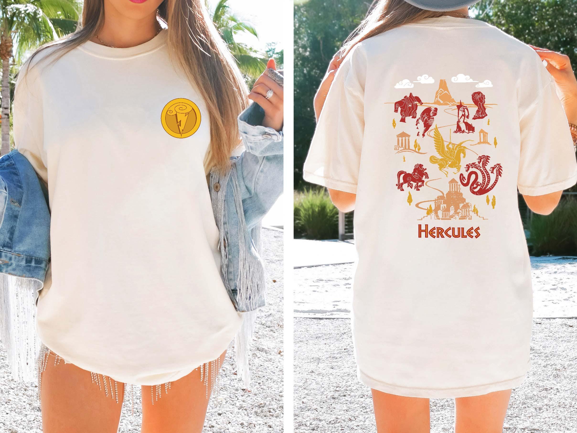 Hercules Symbol of the Gods Titan Map Shirt, Retro Hercules Washed ...