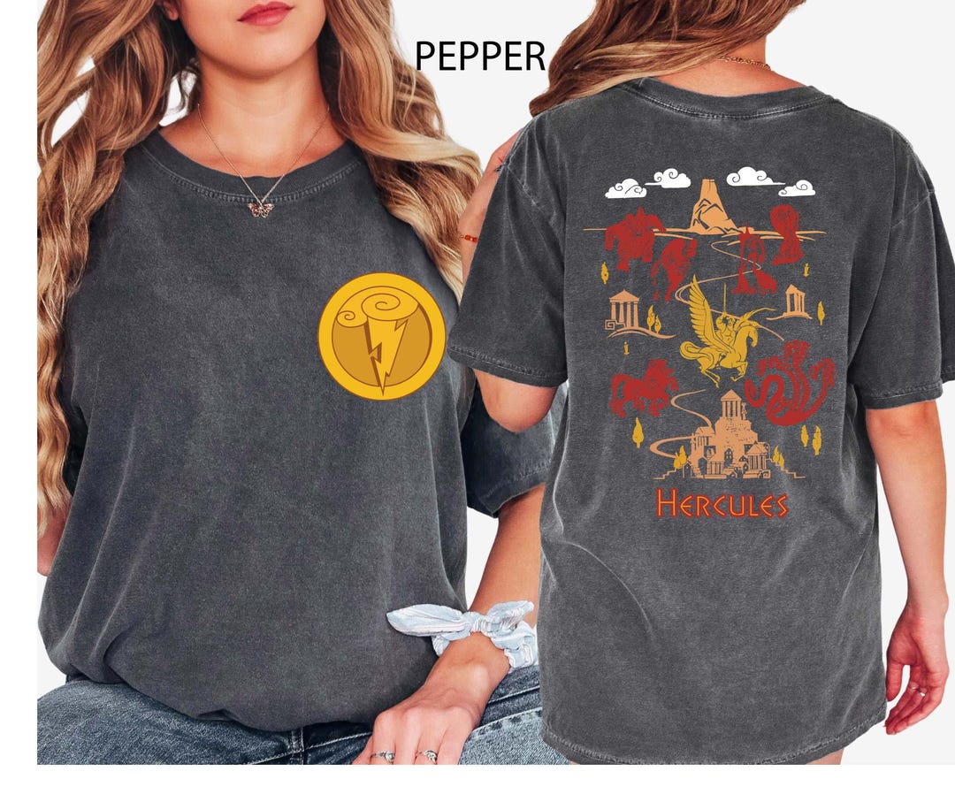 Hercules Symbol of the Gods Titan Map Shirt, Retro Hercules Washed ...