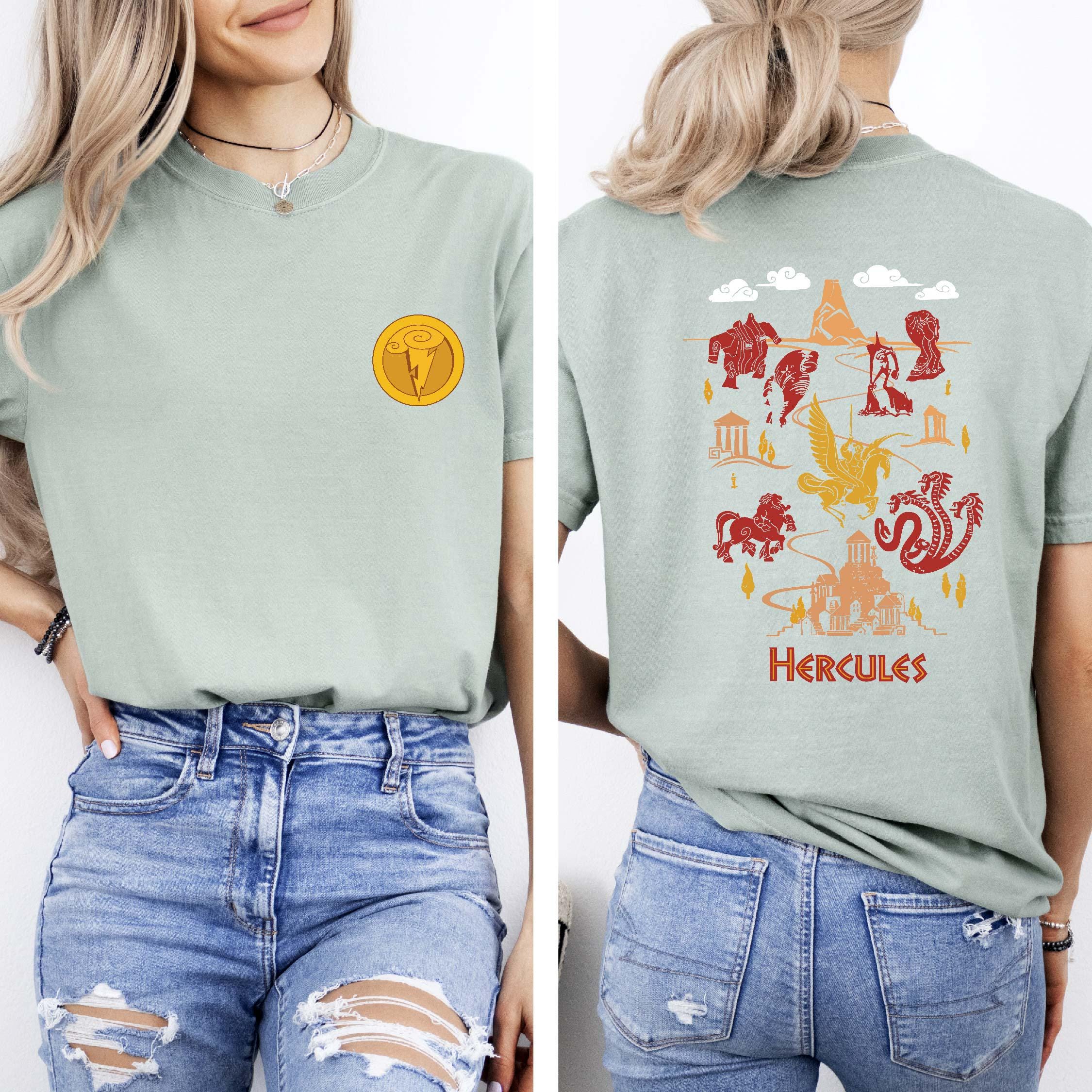 Hercules Symbol of the Gods Titan Map Shirt, Retro Hercules Washed ...