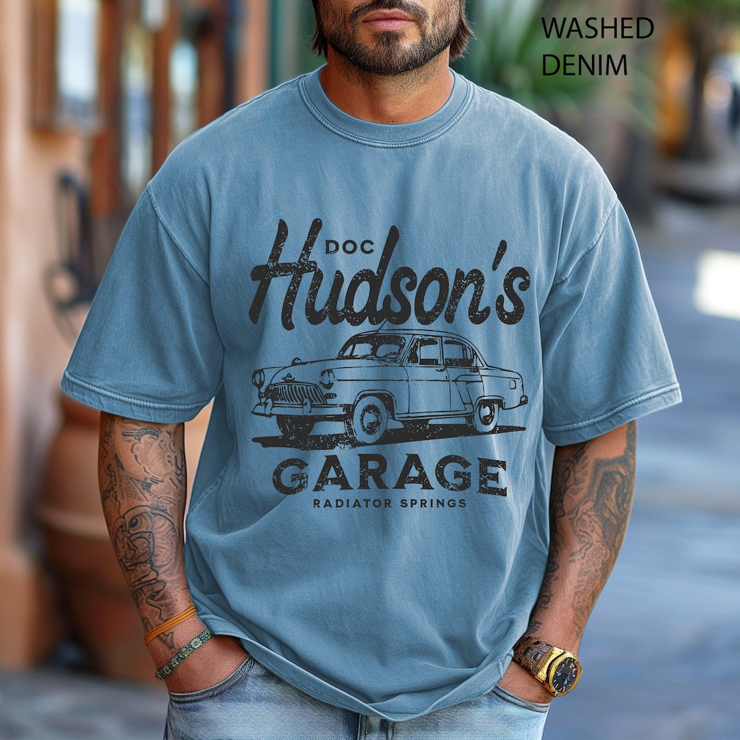Retro Doc Hudson's Garage Shirt, Radiator Springs Doc Hudson Shirt ...
