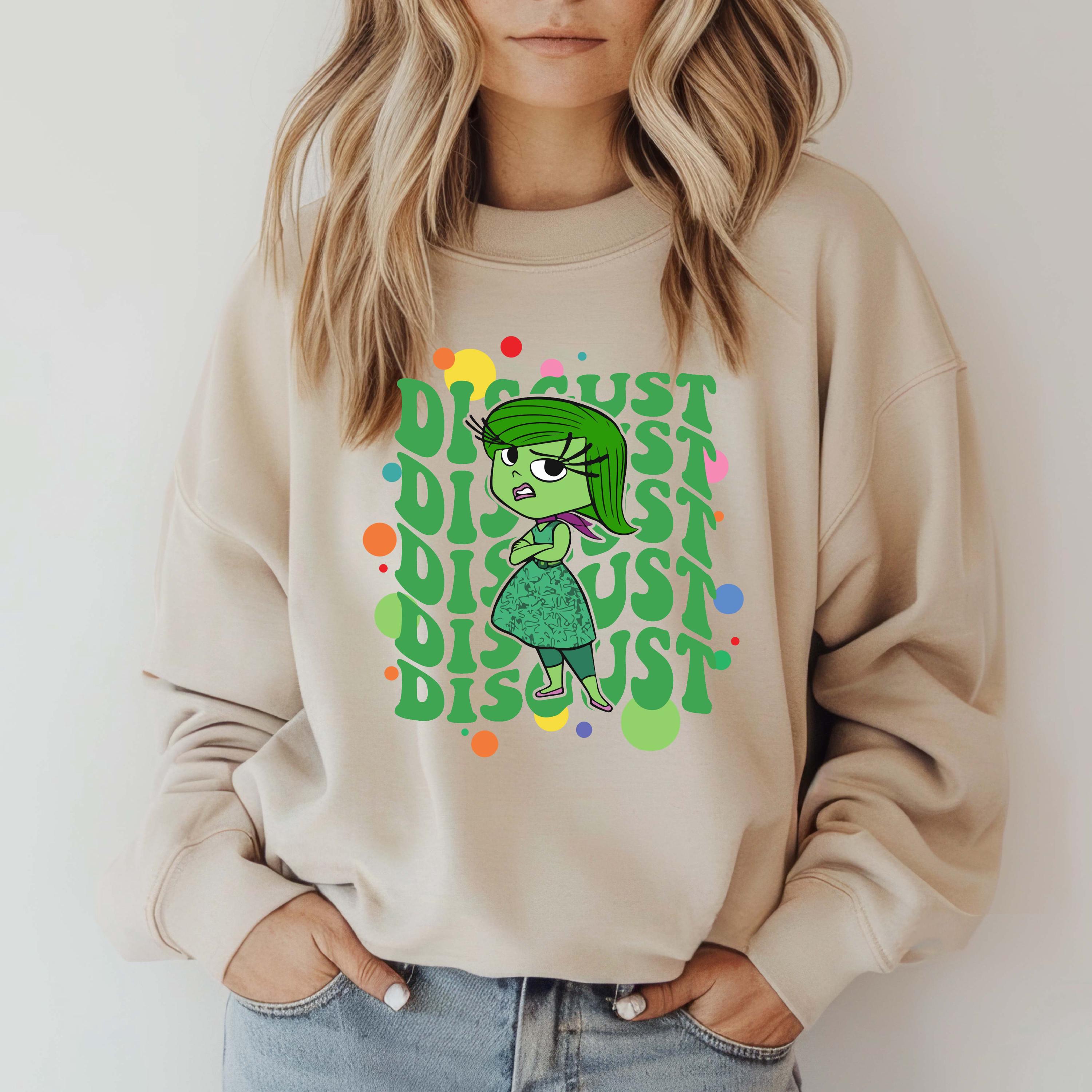 Disney Pixar Inside Out Characters Sweatshirt, Cute Joy Anxiety Sadness ...