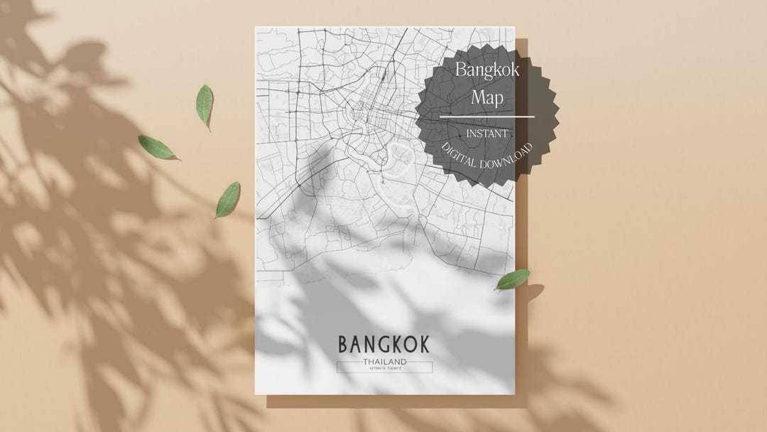 Bangkok Map Print, Bangkok Map, Gift Idea, Personalized Gift, Printable ...