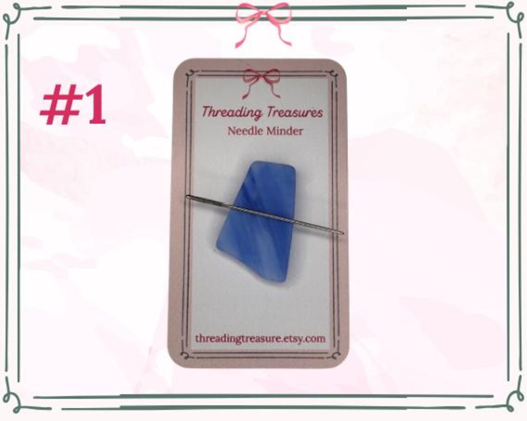Shades of Blue Vintage Art Glass Needle Minder - Etsy