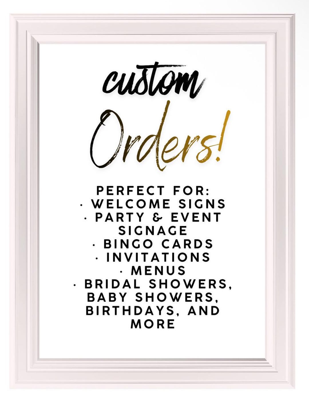 Digital Custom Sign | Personalized Welcome Sign, Bingo Cards, Invites ...