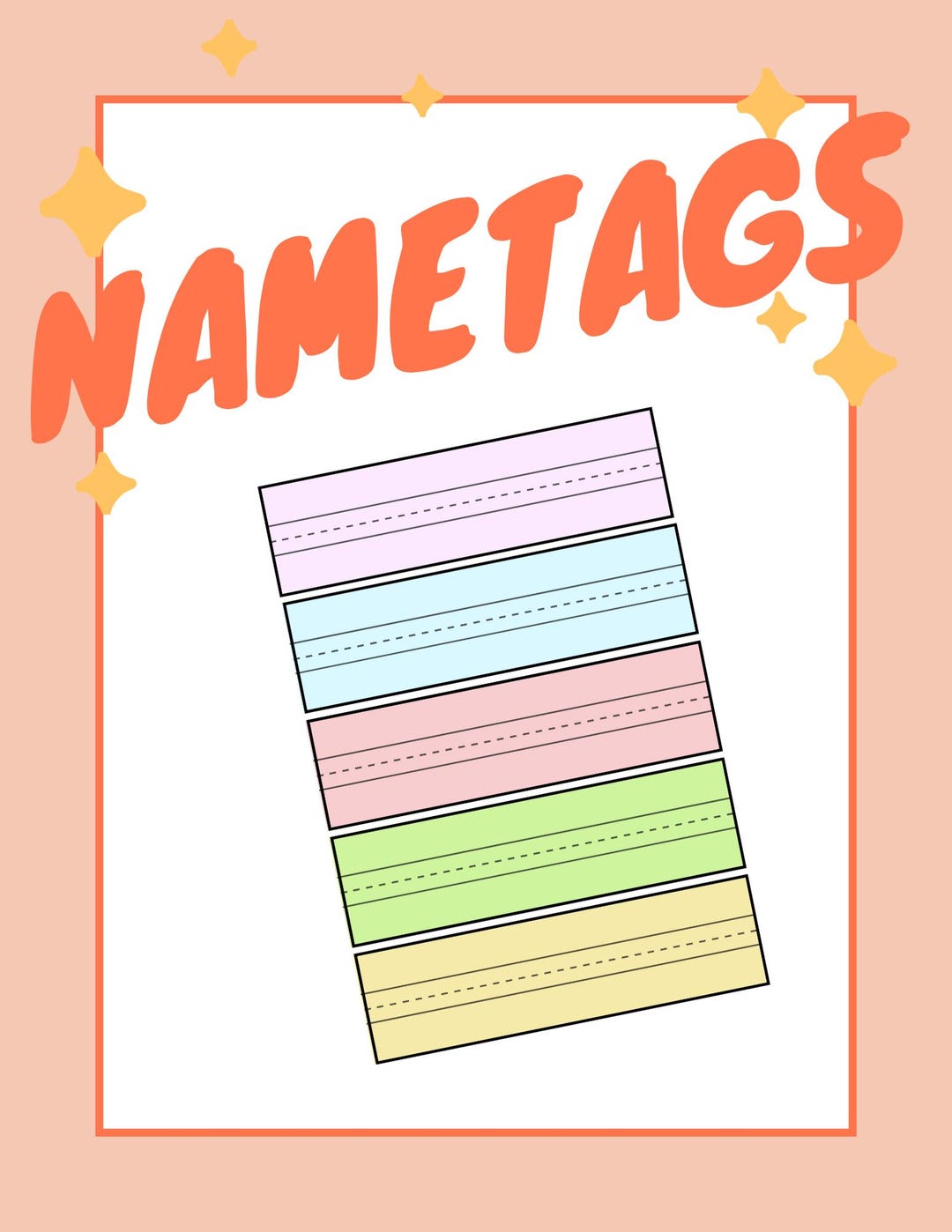 Pastel Name Tags - Etsy