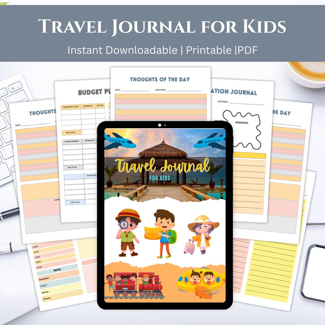 Kids Travel Journal Printable | Vacation Diary for Kids PDF | Travel ...