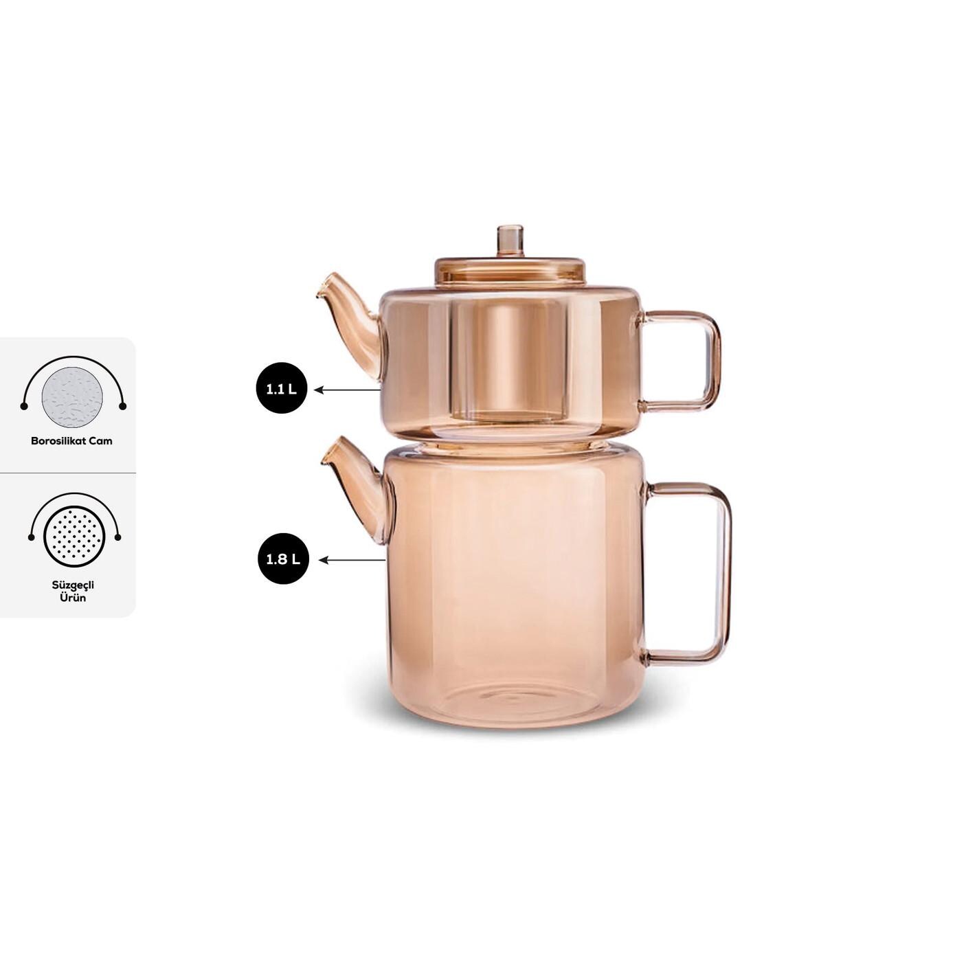 Glass Turkish Teapot Set – Induction & Non-induction Options, Small and ...
