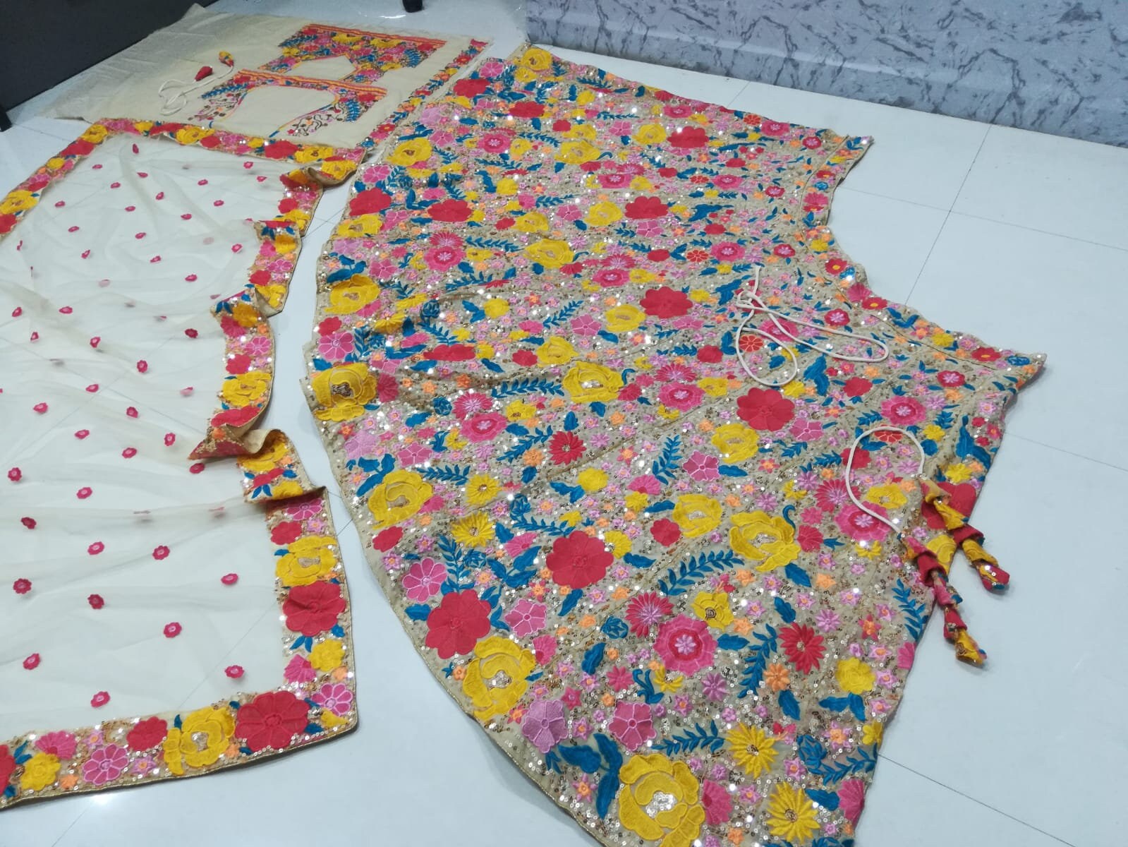Designer Multicolor Lehenga Choli USA, Partywear Wedding Lehenga and ...
