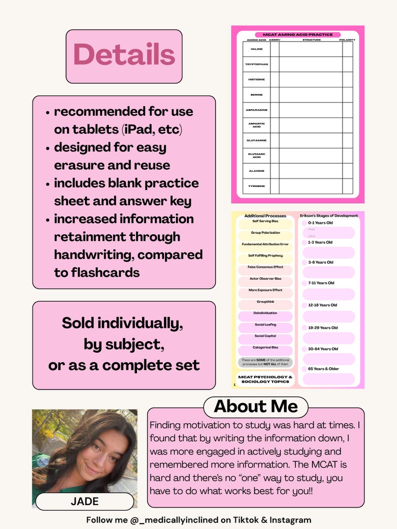 MCAT Amino Acid Practice Sheet & Key - Etsy