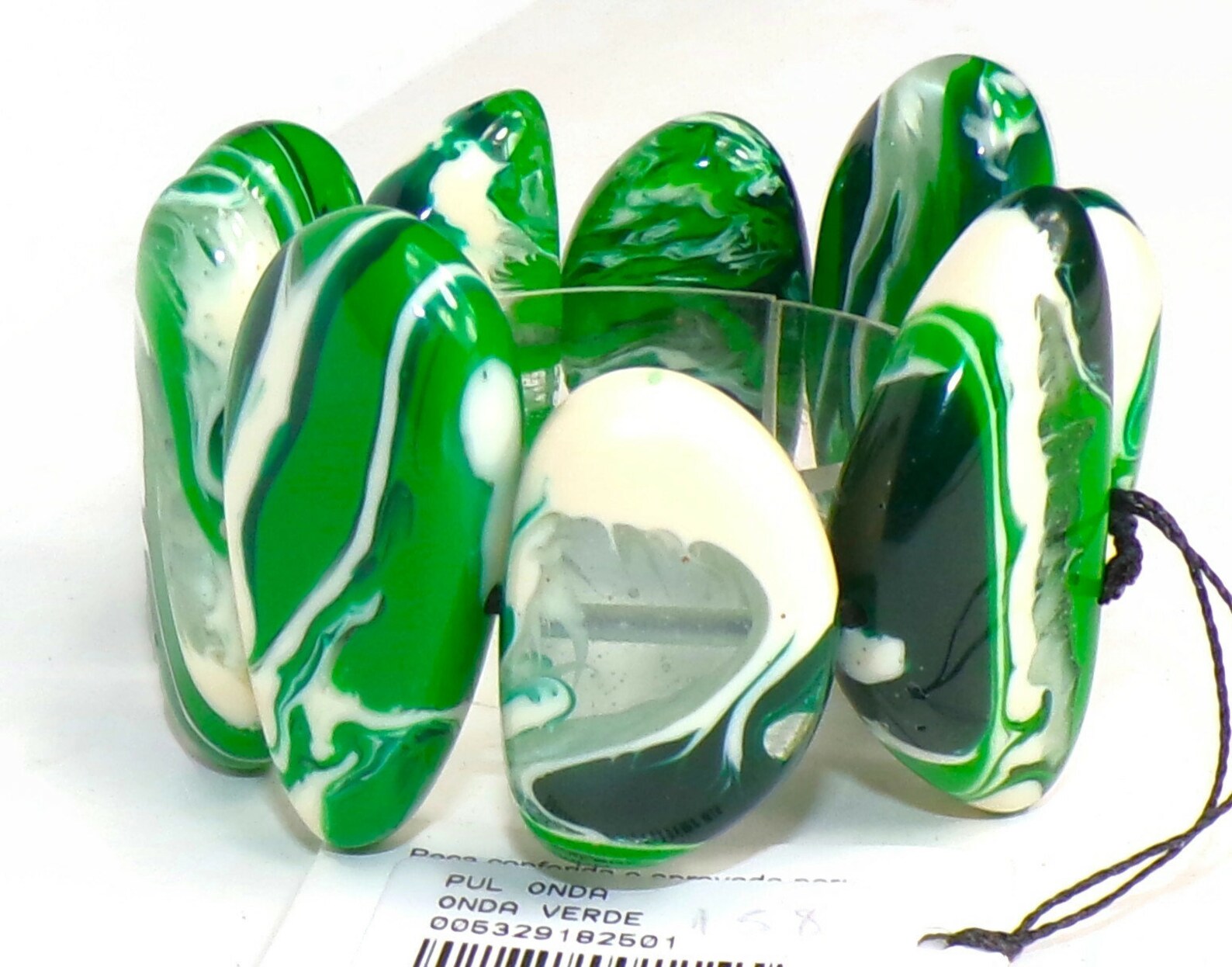 Sobral Onda Reversible Large Marbled Green Beads Artist Made Statement ...