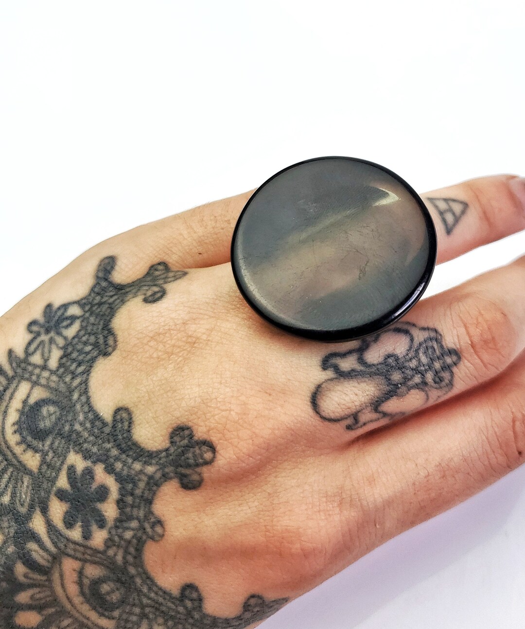 Sobral Classicos Agnes Transparent Smoke Gray Artist Made Ring Size 7. ...