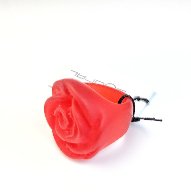 Sobral Classicos Rosa Frost Matte Red Rose Flower Artist Made Ring - Etsy