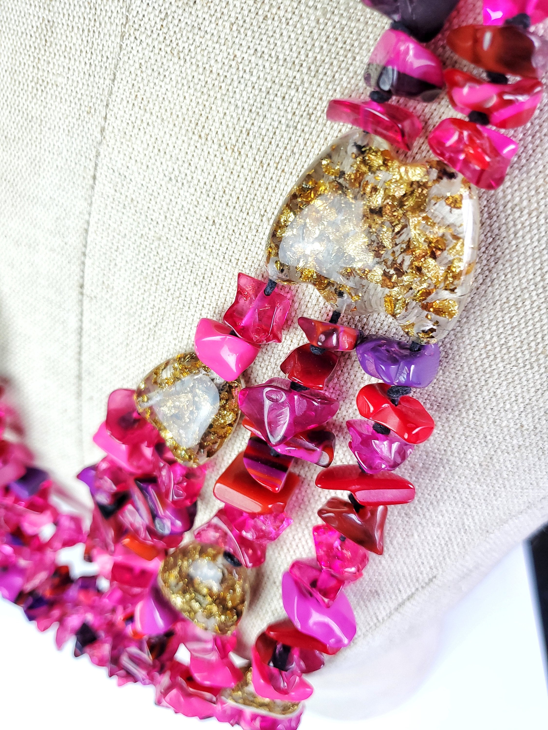 Sobral Fragments Kyara Cereja Pink Bead Huge Runway Artist Made ...