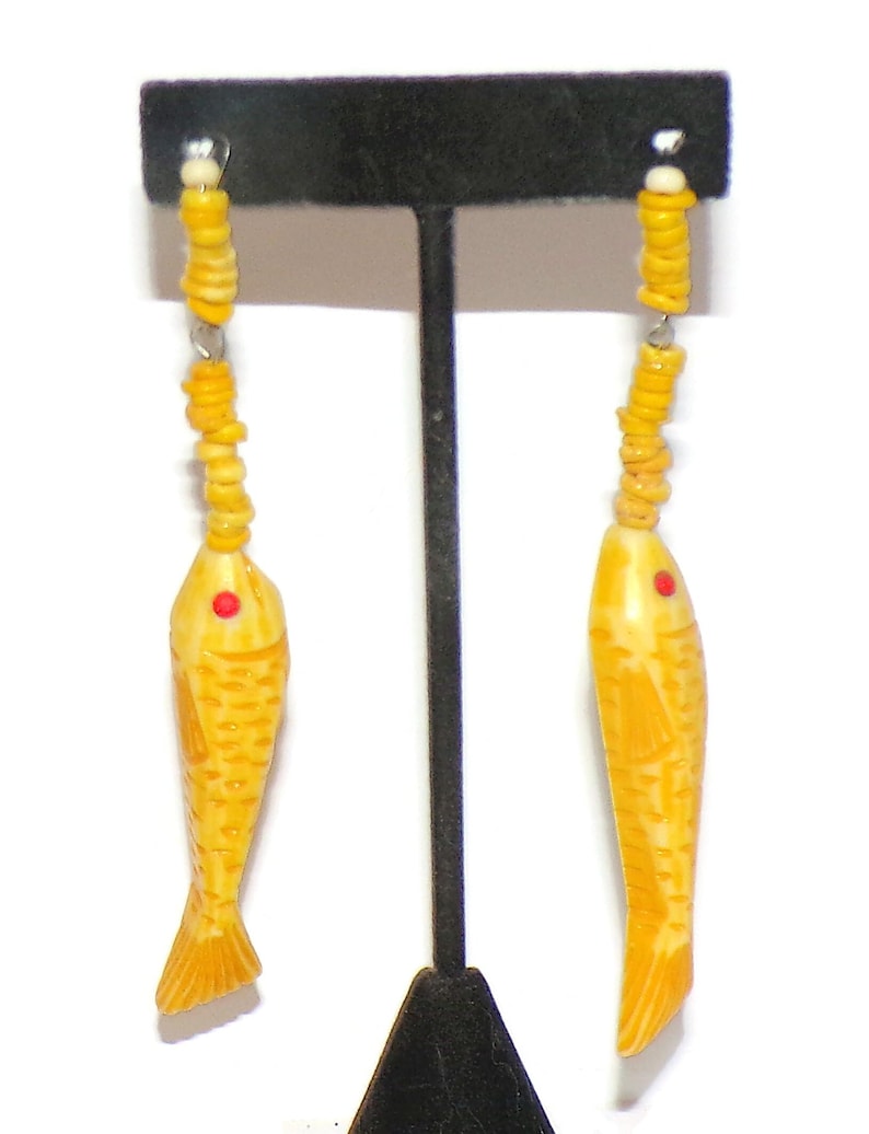 Sobral Sealife Peixe Caught Yellow Fish W Red Rhinestone Eye Artist ...