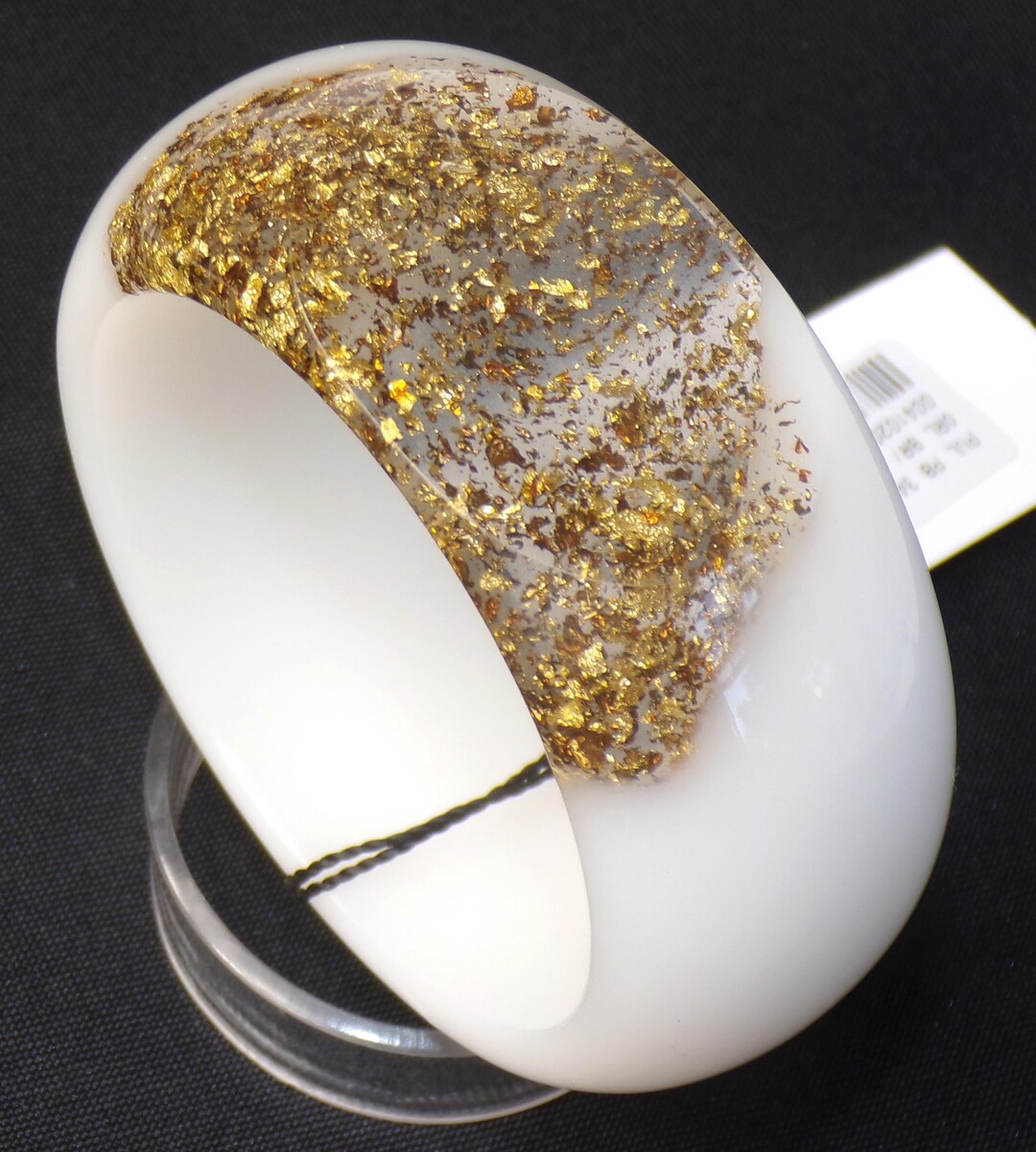 Sobral Orlando Tecnica Milky White W Metalique Gold Artist Made Bangle ...