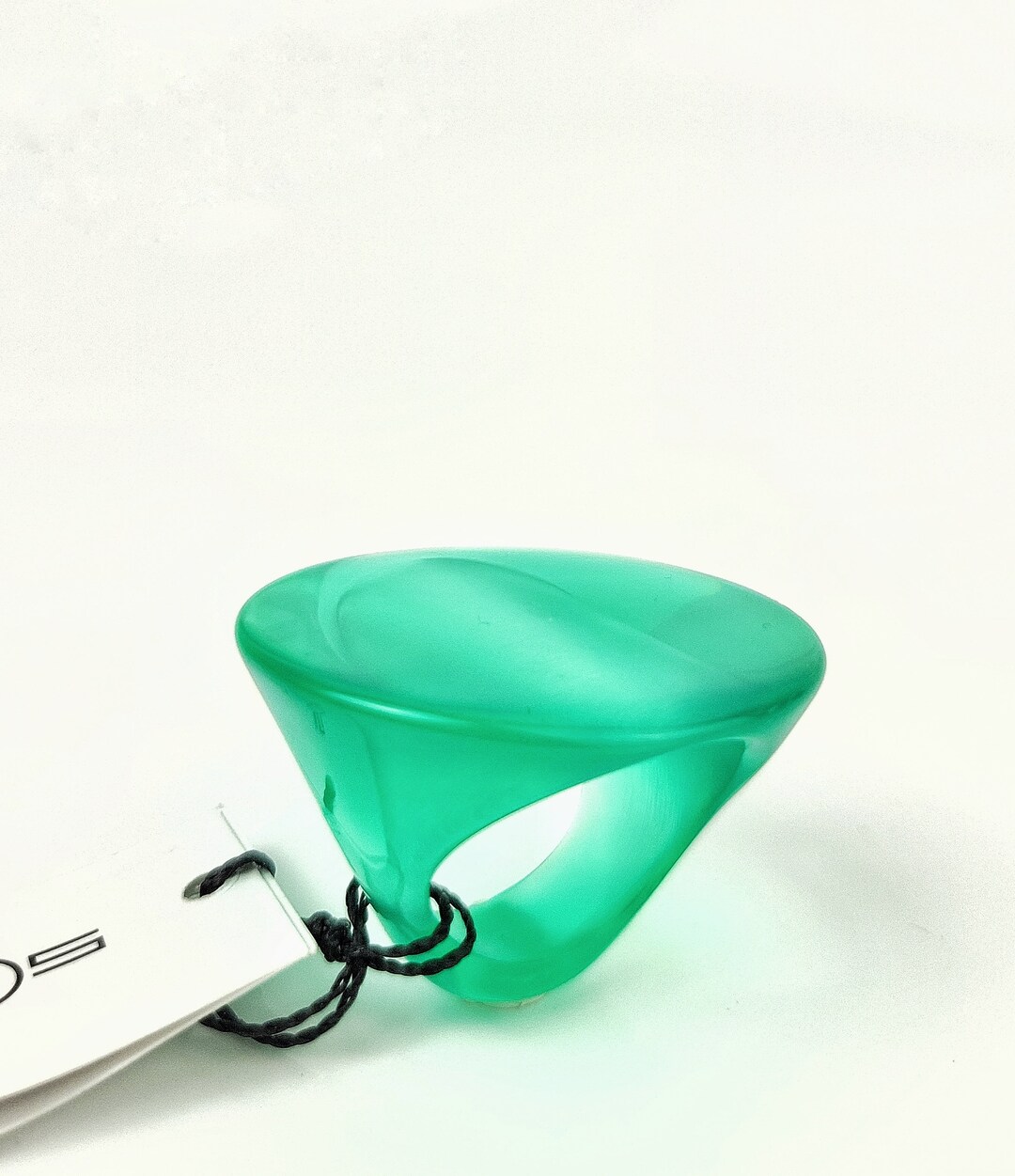 Sobral Classicos Agnes Clear Green Artist Made Statement Ring - Etsy