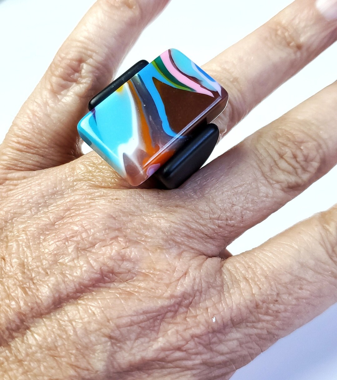 Sobral Gorky Bright Multi Hued Artist Made Ring Size 7.5 - Etsy