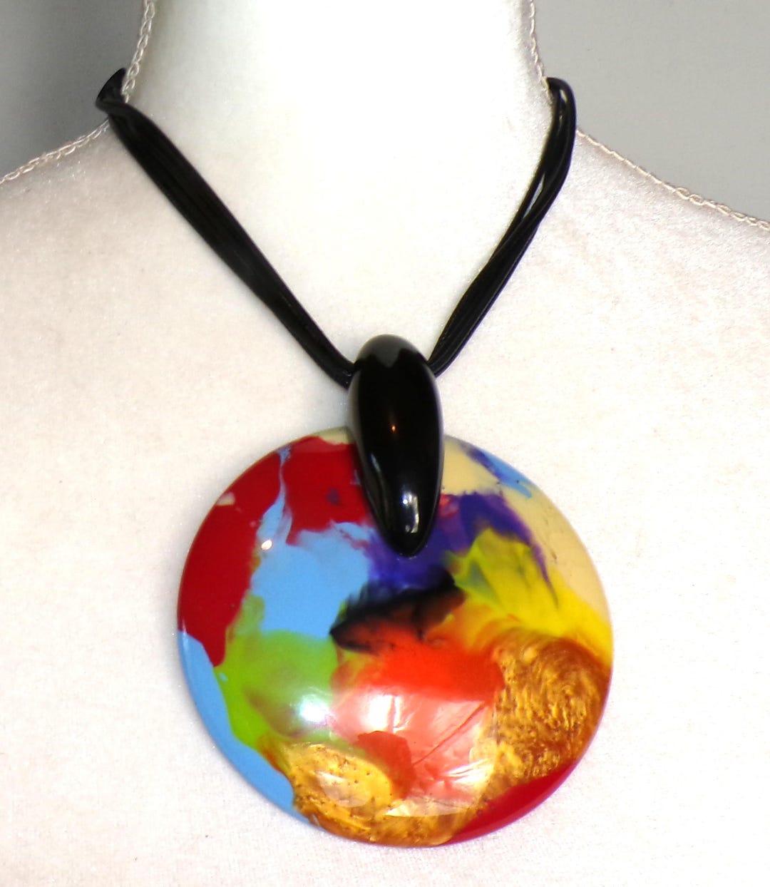 Sobral Kandinsky Eolia Huge Multi Color Pendant Artist Made Necklace - Etsy