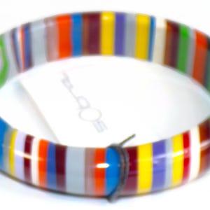 Sobral Pop Art Day PB14 Rainbow Stripe & Eye Artist Made Bangle ...