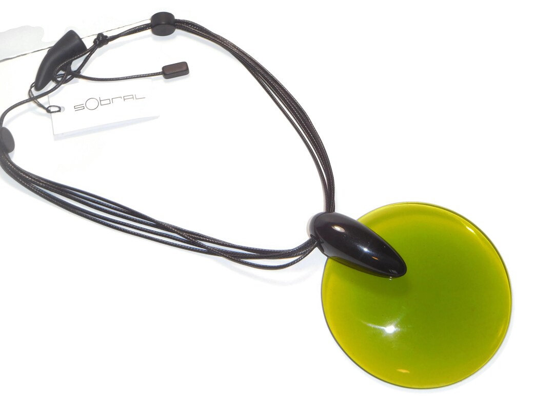 Sobral Classicos Eolia Large Clear Chartreuse Green Pendant Artist Made ...