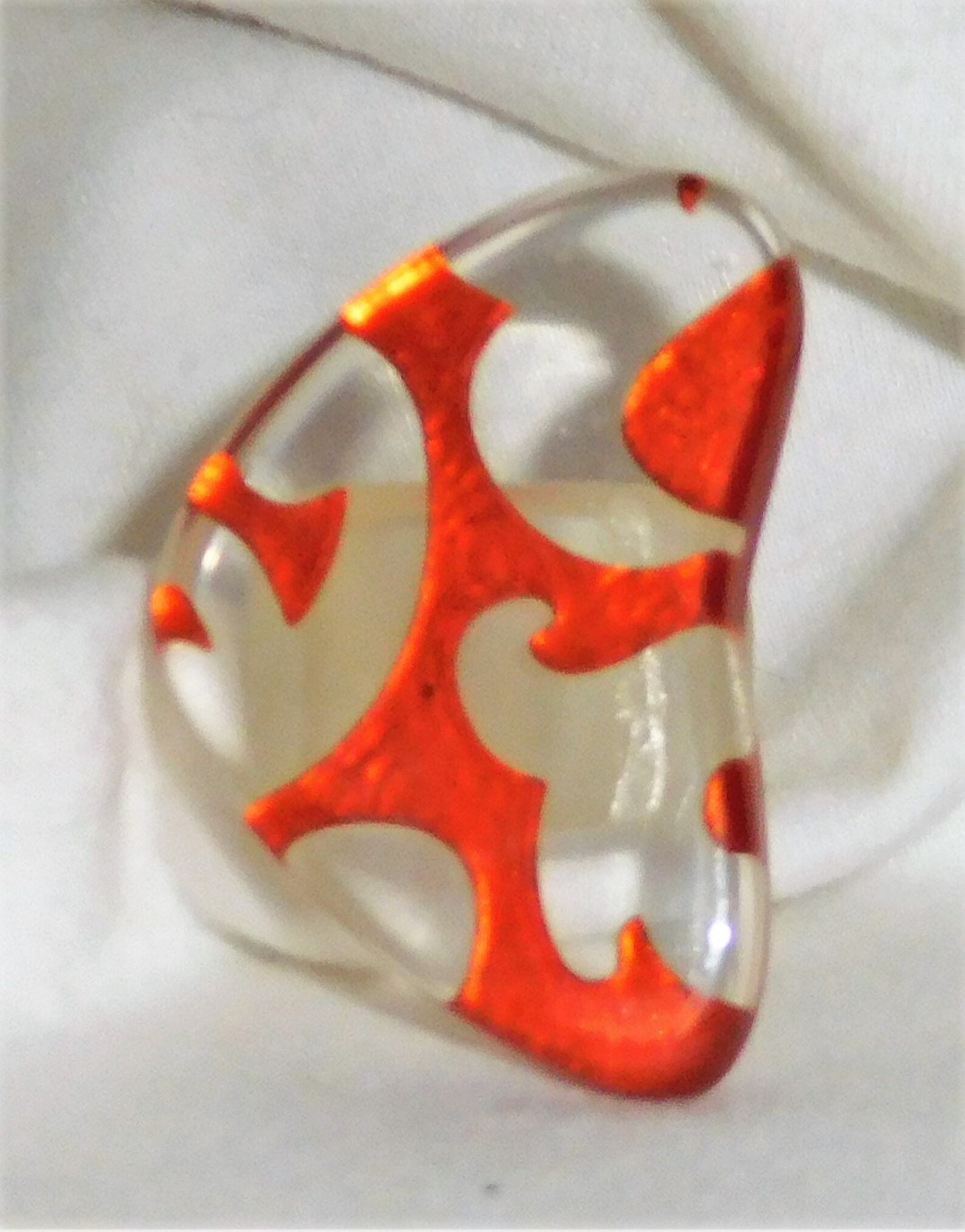 Sobral Savana Copper Brown & Clear Funky Design Ring Size 8 | Etsy