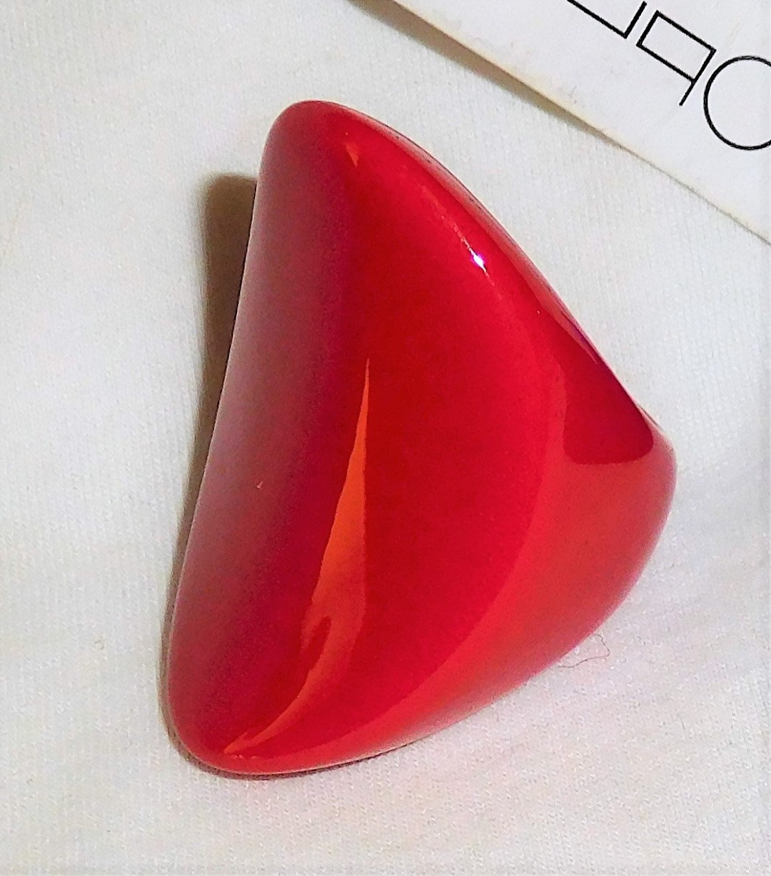 Sobral Macarandachi Opaque True Red Cuff Style Statement Ring Size 6.75 ...