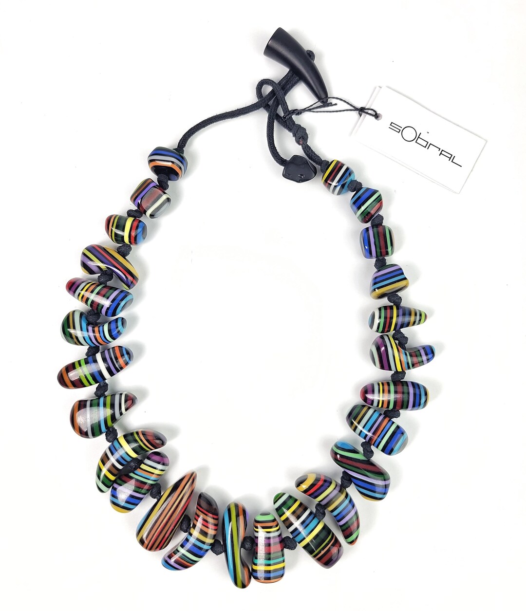 Sobral Atelie Newanderthal Night Stripe Beads Artist Made Beads ...