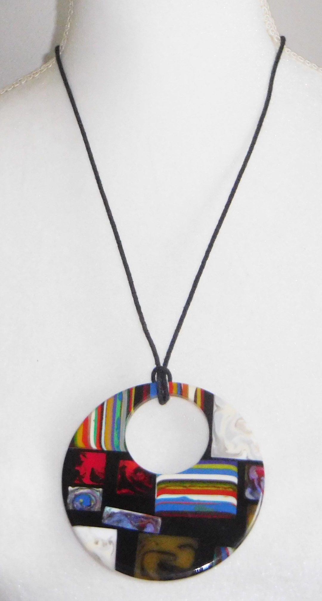 Sobral Pollock Patchwork Multi Pattern Large Artist Made Pendant ...