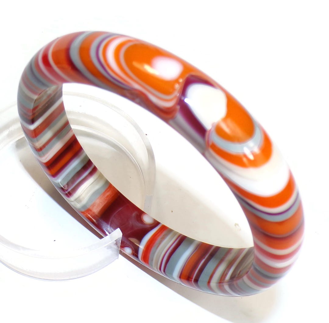 Sobral Rare Pop Art PB14 Orange Programado Stripes Artist Made Bangle ...