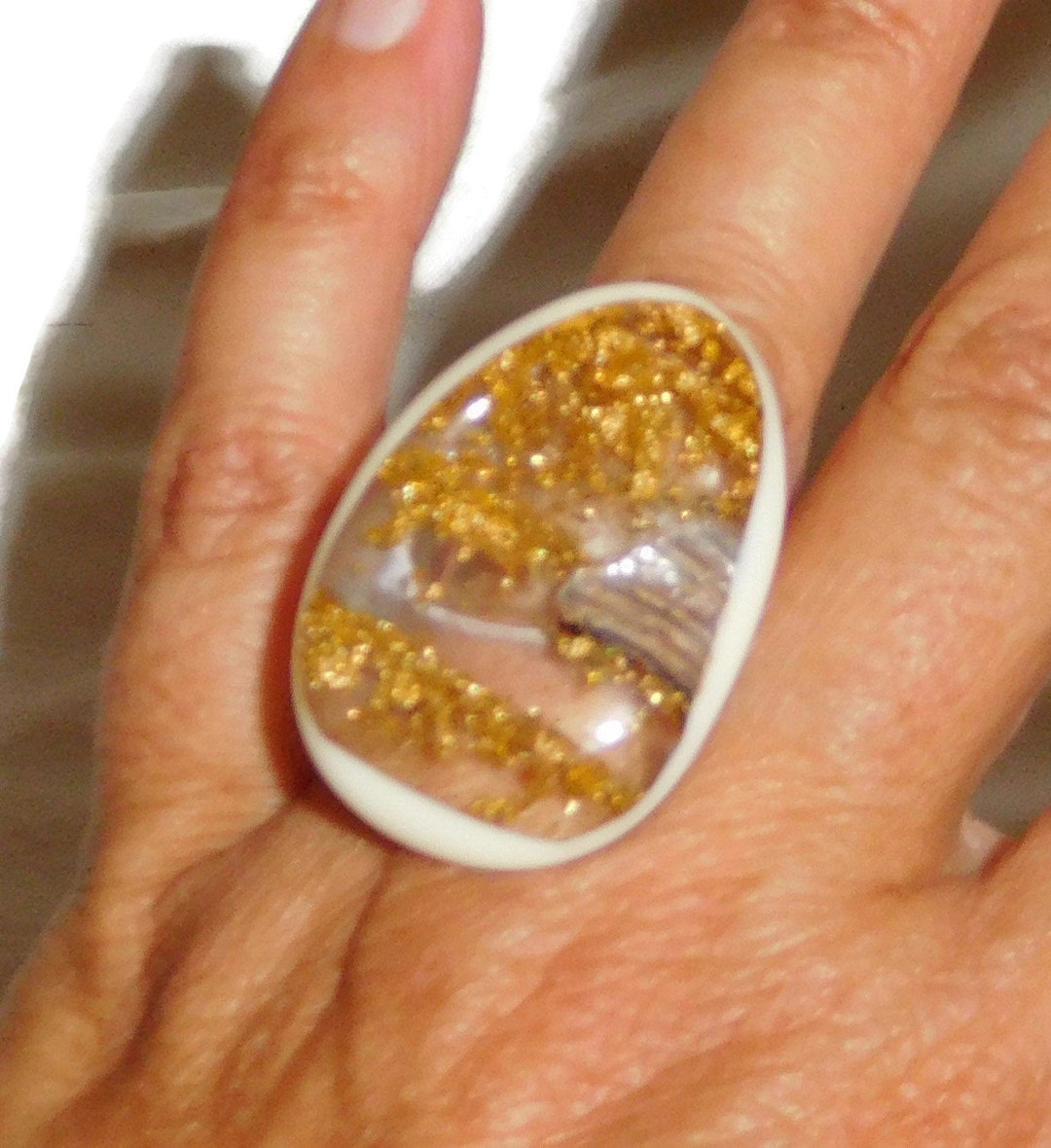 Sobral Primativo Original Gold Metallique & Driftwood Ring Sz 7.25 ...